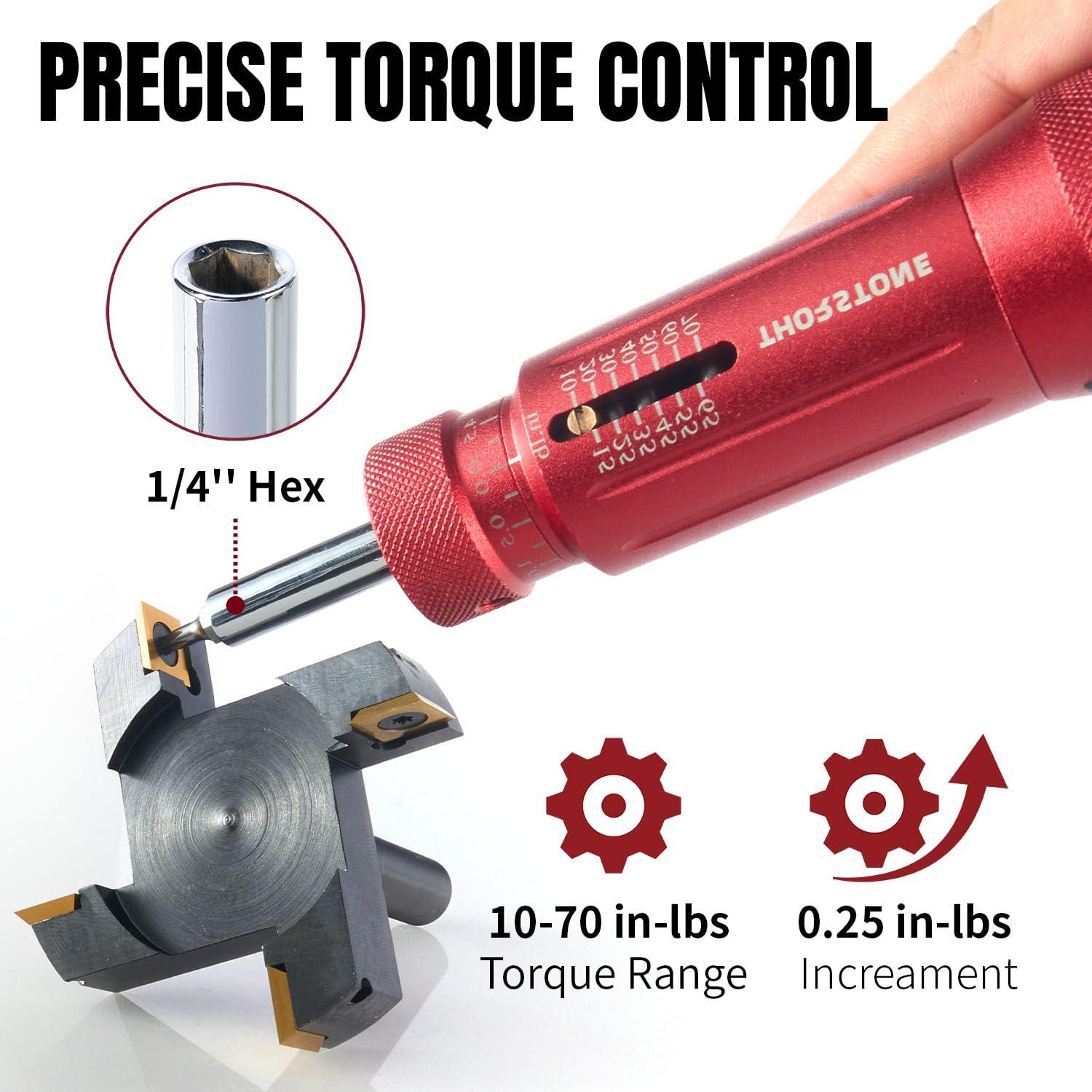 Thorstone 1/4-inch Torque Screwdriver Wrench Set | 10 to 70 Inch-Pound ...